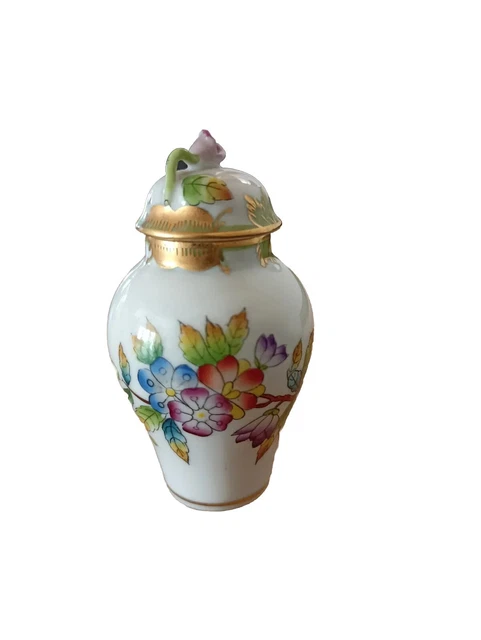 HEREND*VASE*VICTORIA*PORZELLAN*GEFÄSS*AMPHORENVASE MIT DECKEL*ANTIK ...