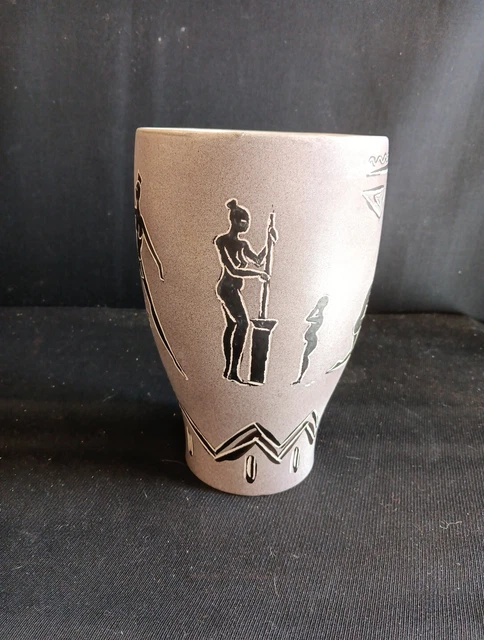 VASE EN CÉRAMIQUE De Vallauris Signé MG Michel Gorgeon ? H 25cm Diam ...