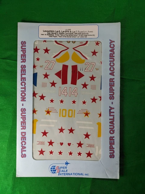 MICROSCALE DECALS NO. 72-345 Russian Air Forces Aces Lag-5 Lag-7 ...