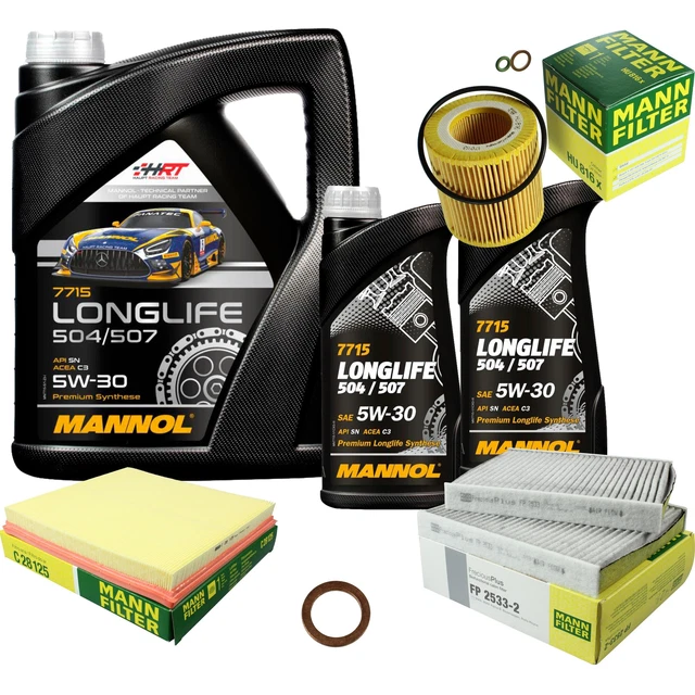 MANN-FILTER INSPECCIÓN SET MANNOL 7L Larga Vida 5W-30 para BMW serie 5 ...