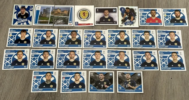 TOPPS UEFA EURO 2024 Full Team Set Of All 26 Scotland Stickers £8.95 ...