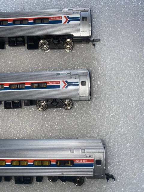 BACHMANN N SCALE 85' AMFLEET I PHASE II AMTRAK Coach No. 14156 X 3 £60.00 - PicClick UK