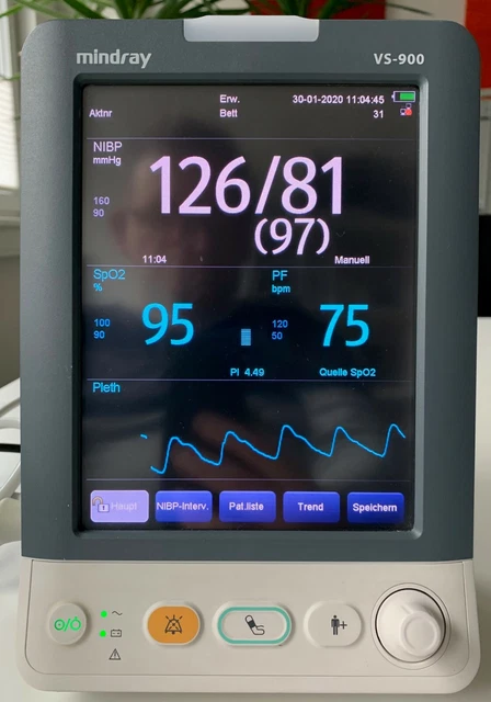 MINDRAY VS-900 VITALMONITOR mit Touchscreen,NIBP, SpO2 und Pulsfrequenz ...