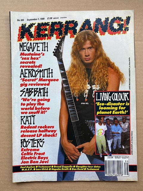 MEGADETH KERRANG NO.305 MAGAZINE SEPTEMBER 1990 - DAVE MUSTANE Cover ...