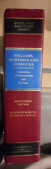 WILLIAMS, MORTIMER AND Sunnucks, 19th Edition, Law Book EUR 174,42 ...