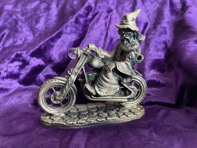VROOM TUDOR MINT Myth & Magic Pewter Wizard Riding Motorbike by Roger ...