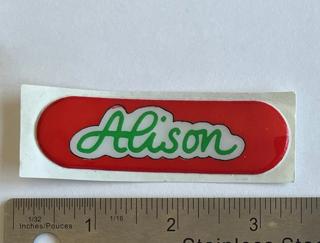 VINTAGE - ALISON - Red 1980's Puffy Name Sticker (Please Read Desc.) 3 ...