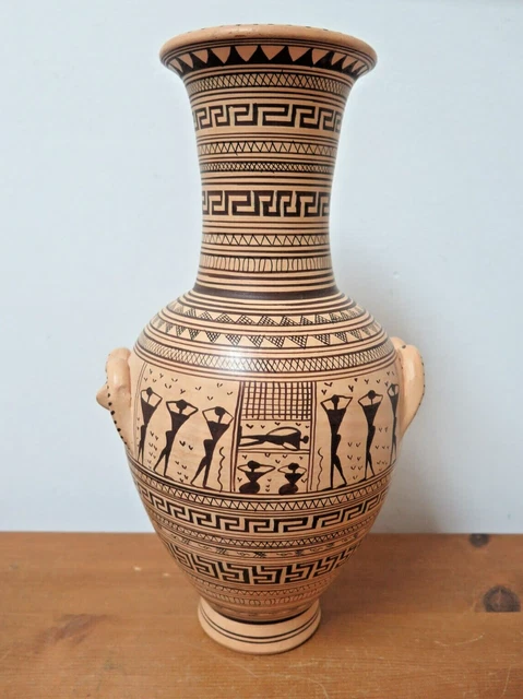 REPLICA GRANDE VASO Ceramica Greca Antica Museo Anfora 8AC Geometrico ...