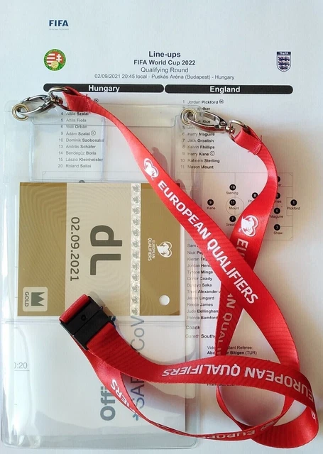 TICKET PLAYER PASS Shaw & Line-ups 2/9/2021 Hungary Ungarn - England ...