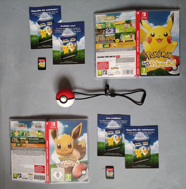 NINTENDO SWITCH POKEMON Let's Go Eevee and Pikachu with Pokeball Plus ...