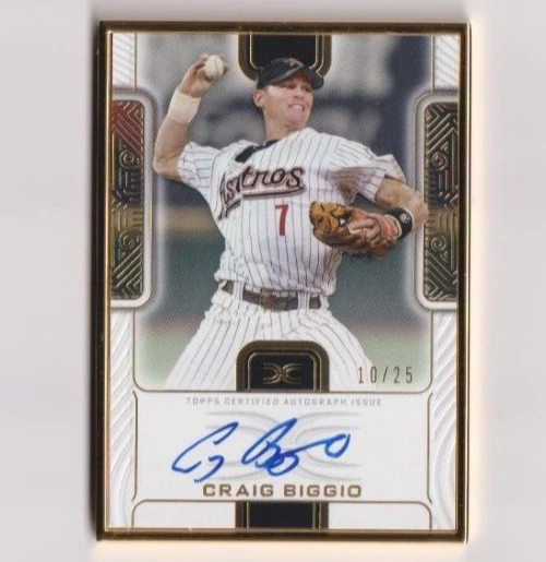 CRAIG BIGGIO 2023 Topps Definitive Baseball Corniciato Oro Auto 10/25 ...