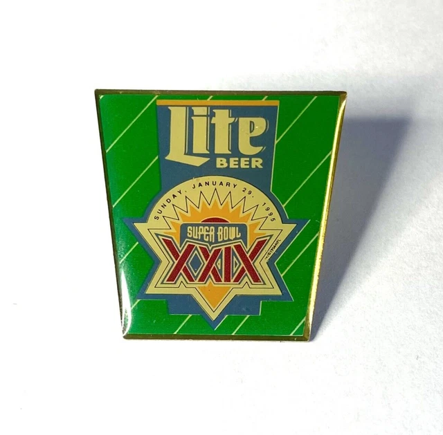 SUPER BOWL PIN Miller Genuine Draft Lite Superbowl XXIX Rare Pattern ...