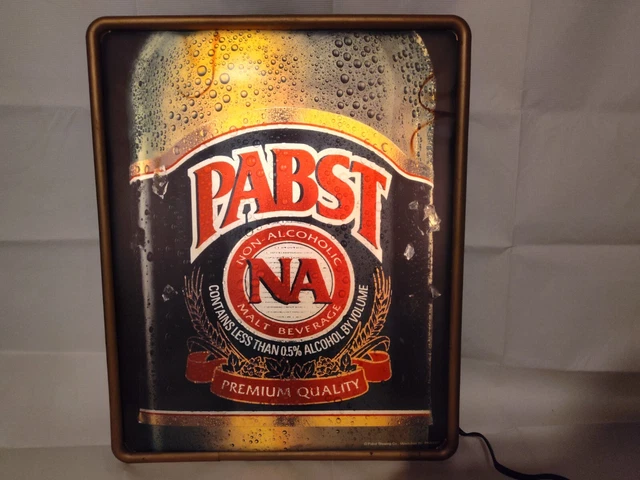 VTG PABST BLUE Ribbon NA Non Alcoholic Malt Beverage Lighted Beer Sign ...