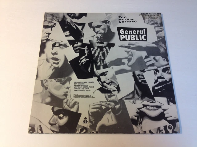 GENERAL PUBLIC - Too Much Or Nothing 12" $13.14 - PicClick AU