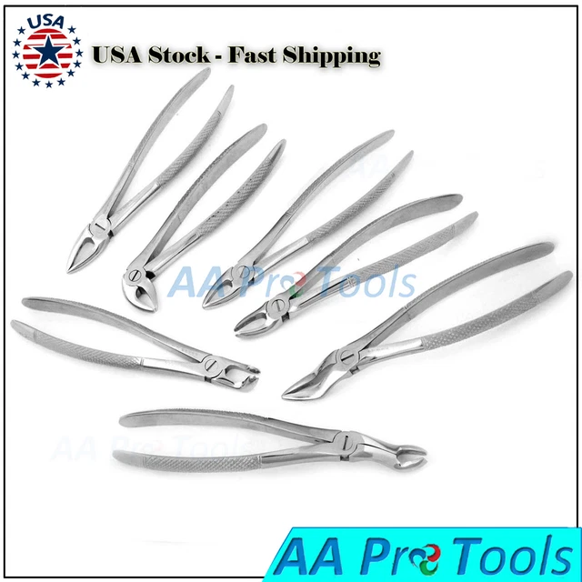7 NEW EXTRACTING Forceps Extraction Dental Instruments Stainless Steel ...