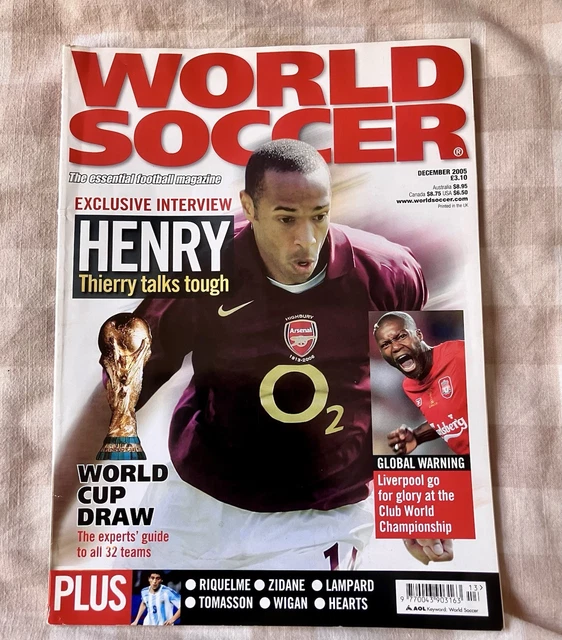 WORLD SOCCER MAGAZINE December 2005 - Featuring THIERRY HENRY on the ...