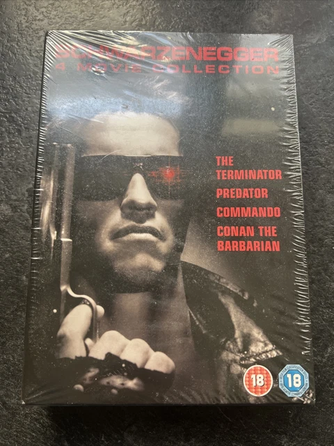 SCHWARZENEGGER 4 MOVIE Collection DVD Rated 18 Terminator Predator Box ...