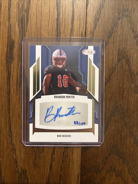 2024 SAGE HIGH Series Brandon Porter Auto Incarnate Word #A-BP/100 EUR ...