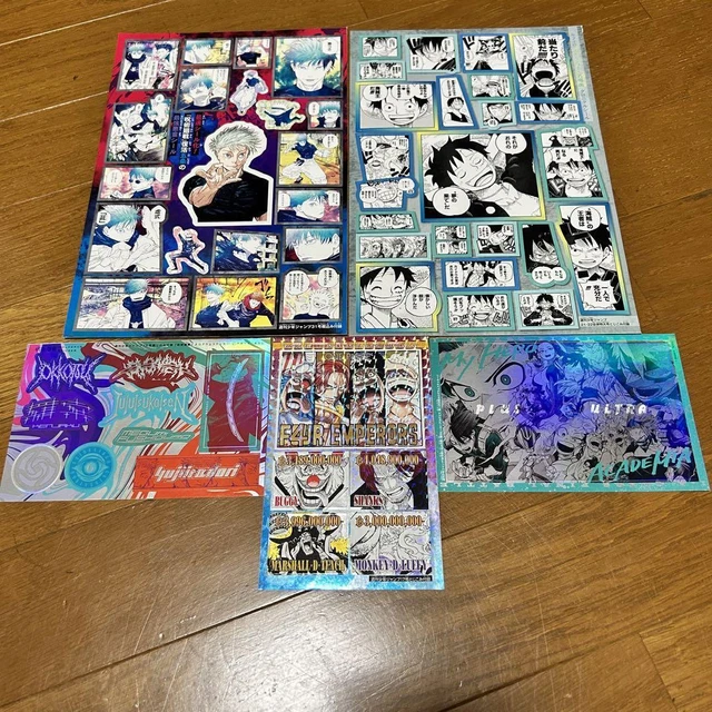 WEEKLY SHONEN JUMP Appendix Sticker One Piece Jujutsu Kaisen My Hero ...