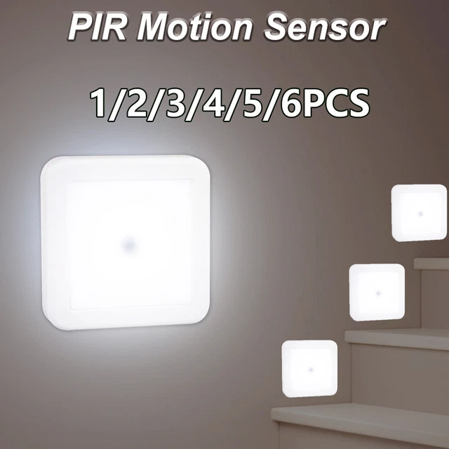 1/2/3/4/5/6 BATTERY LED Motion Sensor Light PIR Detector Night Bar ...
