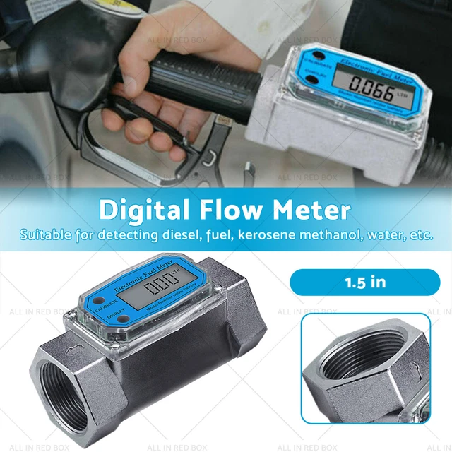 1.5 INCH TURBINE Digital Diesel Water Fuel Flow Meter Oval Gear Flow ...