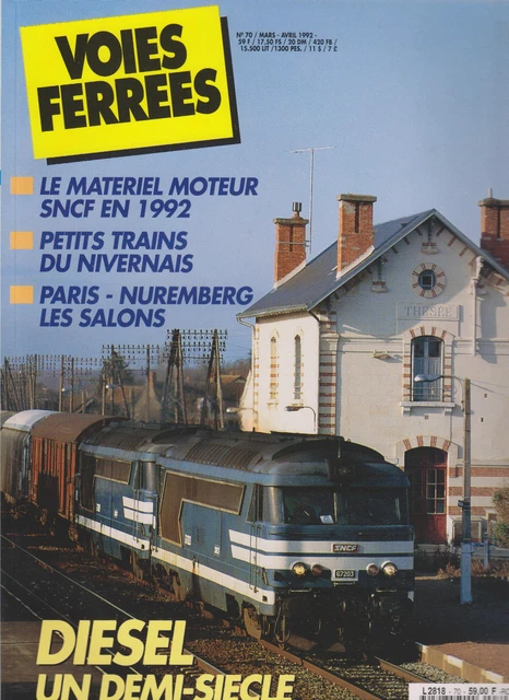 VOIES FERREES N°70 Mat Moteur Sncf 1992 / Petit Train Nivernais / Evol Diesel EUR 6,00 - PicClick FR