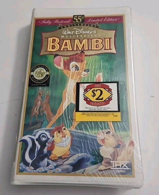 BAMBI: 55TH ANNIVERSARY Walt Disney's Masterpiece (VHS, Limited Edition) £4.68 - PicClick UK