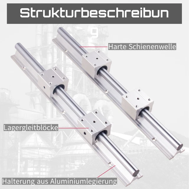 2X SBR20 200MM/500MM Linearführung Linearwelle Rail+4X SBR20UU Lagerblock CNC DE EUR 27,50 ...