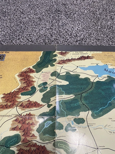 VINTAGE 1987 TSR Dungeons & Dragons D&D MAP Only - Forgotten Realms ...