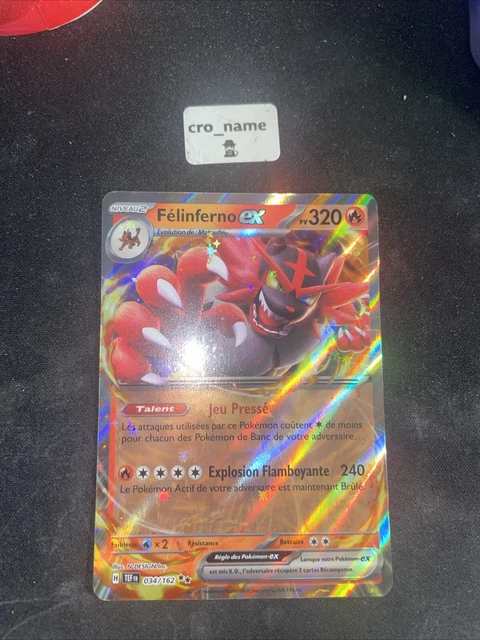 CARTE POKÉMON FÉLINFERNO EX 034/162 EV5 Forces Temporelles Ecarlate ...