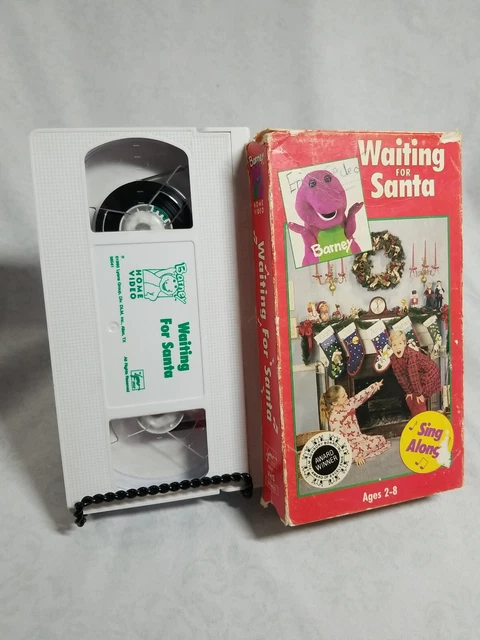 Barney Waiting For Santa Vhs Original 1992 Lyons Group White Tape Sing