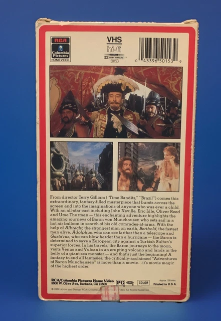 THE ADVENTURES OF BARON MUNCHAUSEN 1989 VHS Columbia Terry Gilliam PLAY ...