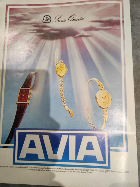 VINTAGE MAGAZINE ADVERT For Avia Swiss Watches From 1981 £9.04 ...