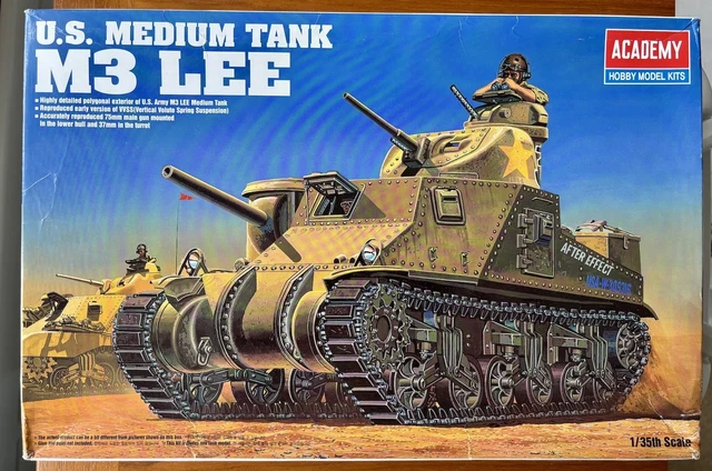 ACADEMY 13205 M3 Lee Medium Tank Us Army North Africa 1942 1/35 Plastic ...
