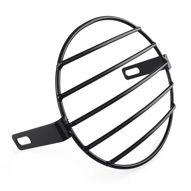 7 INCH RETRO Motorcycle Metal Mesh Grill Headlight Mesh Protector Guard ...