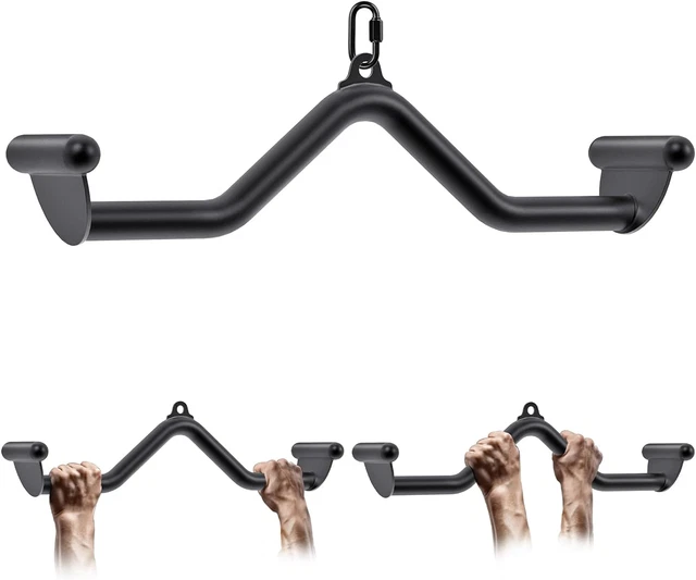 LAT PULL DOWN Bars Cable Machine Attachment, Rowing T-Bar V-Bar Set ...
