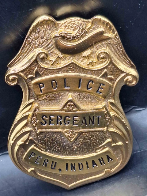 POLICE SERGEANT PERU Indiana US Badge Polizei Police Abzeichen Marke ...