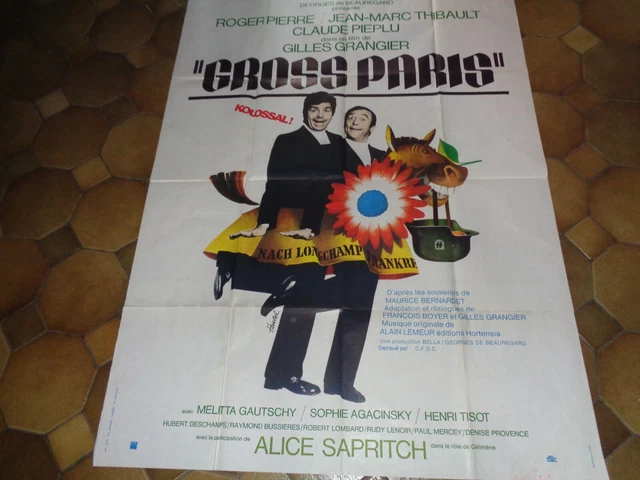 GRANDE AFFICHE DE FILM "GROSS PARIS" de Gilles GRANGIER 1973 EUR 25,00 ...