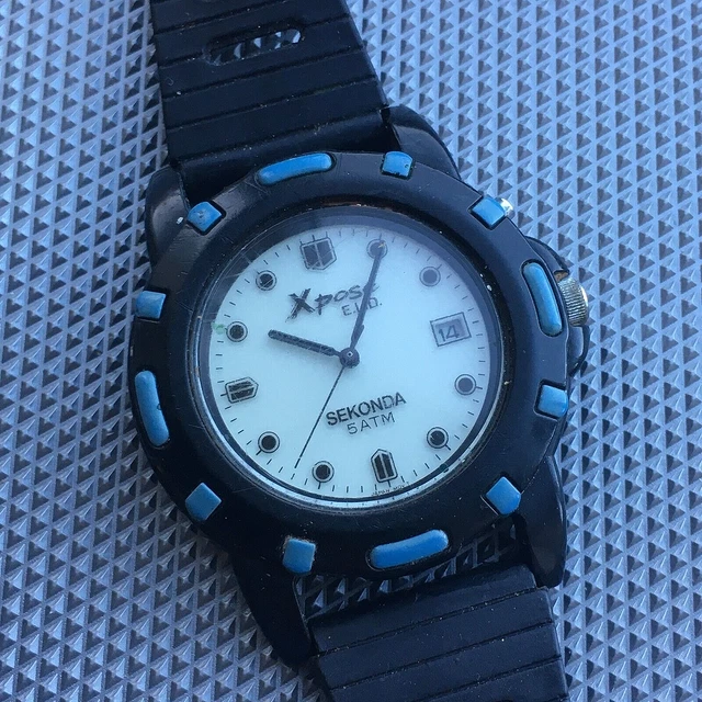1980S VINTAGE MENS SEKONDA Xpose ELD 50m Quartz Wrist Watch. Fully ...