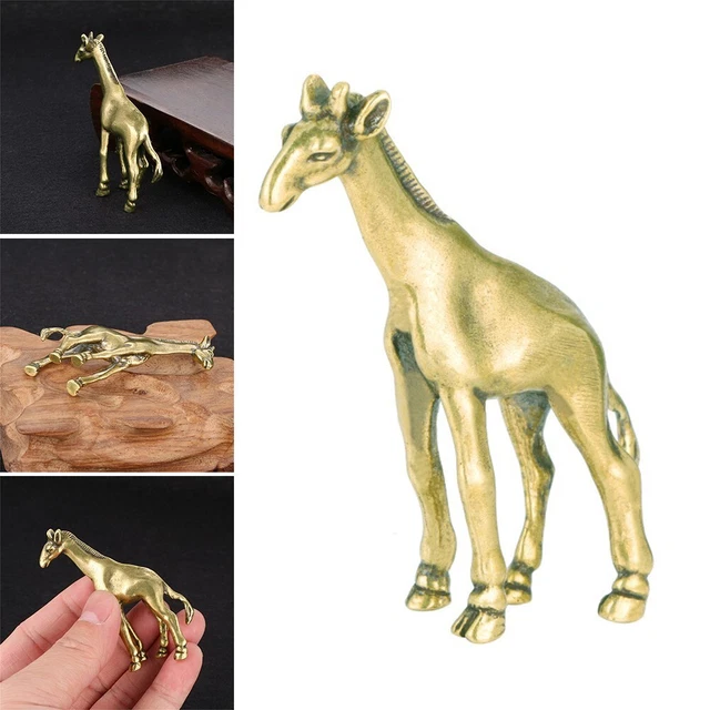 FIGURINE ANCIENNE GIRAFE en cuivre pur artisanal laiton décoration maison accen EUR 11,35 ...