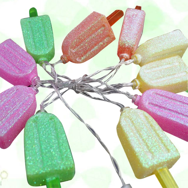 FAIRY LIGHTS WITH Pegs Rechargeable Tea Party String Ice Popsicle £12. ...
