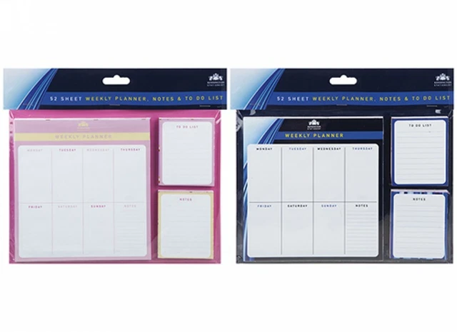 WEEKLY PLANNER TO Do List Desk Note Pad Meal Plan Home Office 52 Tear ...
