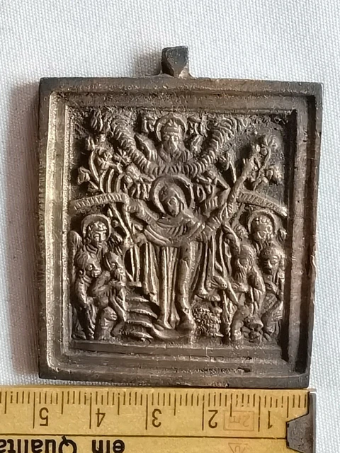 SEHR ALTE IKONE aus Metall aus Rußland um 1800 oder früher EUR 59,00 - PicClick DE