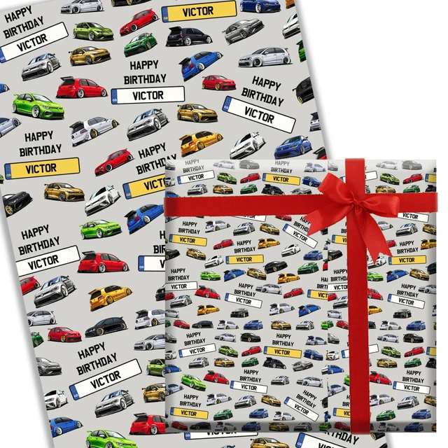 VW HOT HAT hatch Sports Car theme Personalised with Message Gift ...