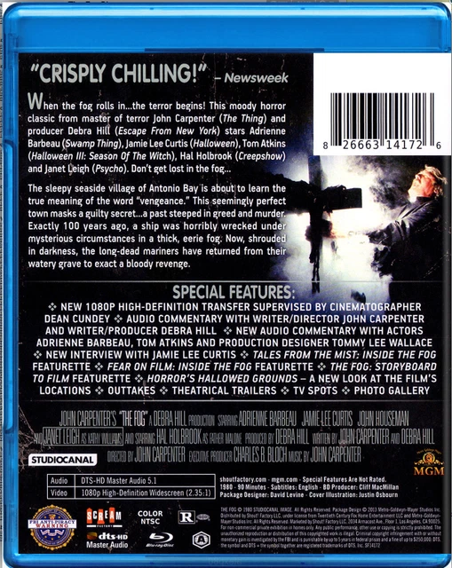 THE FOG (1980) Scream Factory Region A Locked Blu-Ray (No Cardboard ...