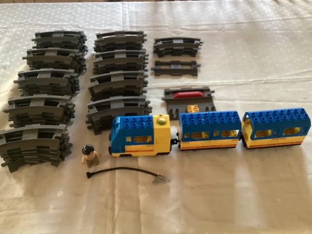 LEGO DUPLO E- Lok Eisenbahn 83578 Schienen Weiche Steine Figur Waggons ...