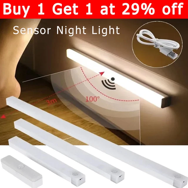 LED PIR MOTION Sensor Night Light Magnetic Cabinet Closet USB Rechargeable Lamp £4.66 - PicClick UK
