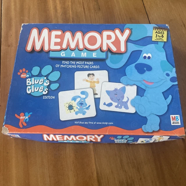 BLUES CLUES MEMORY Game Nick Jr Match Board Game Ages 3-6 *Box Damage ...