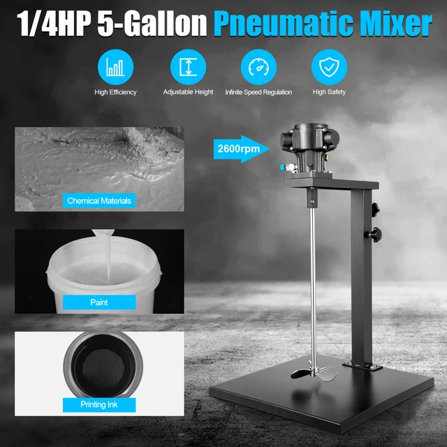 PNEUMATIC PAINT MIXER Air Agitator Blender Stirrer Ink Mixing Machine 5 ...