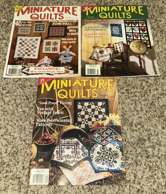 LOT OF 3 Fall Miniature Quilts Magazines 1991-93, 96 Patterns! Vintage ...